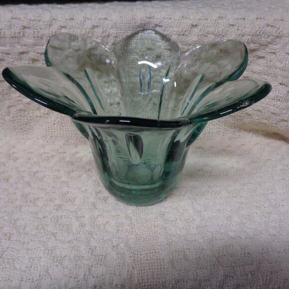 Accents | Green Petal Flower Vase Bowl Votive Holder From Recycled ...